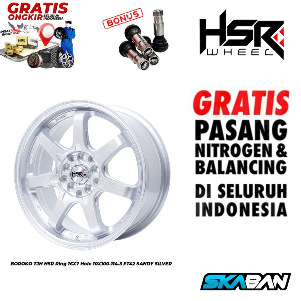 Jual VELG MOBIL RING 16 BOROKO TJH HSR R16X7 H10X100-114,3 ET42 SANDY SILVER | Shopee Indonesia
