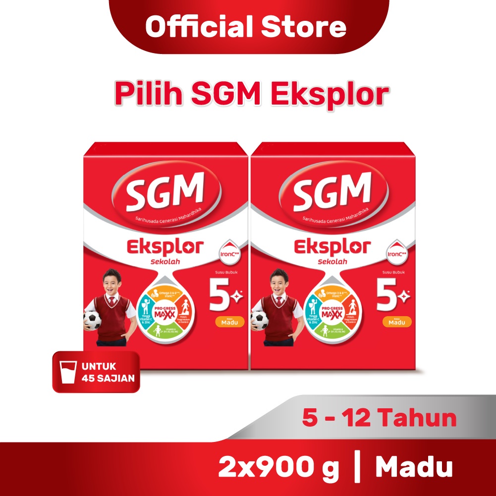 Jual SGM Eksplor 5+ dengan IronC Susu Bubuk Rasa Madu 900GR x 2 ...