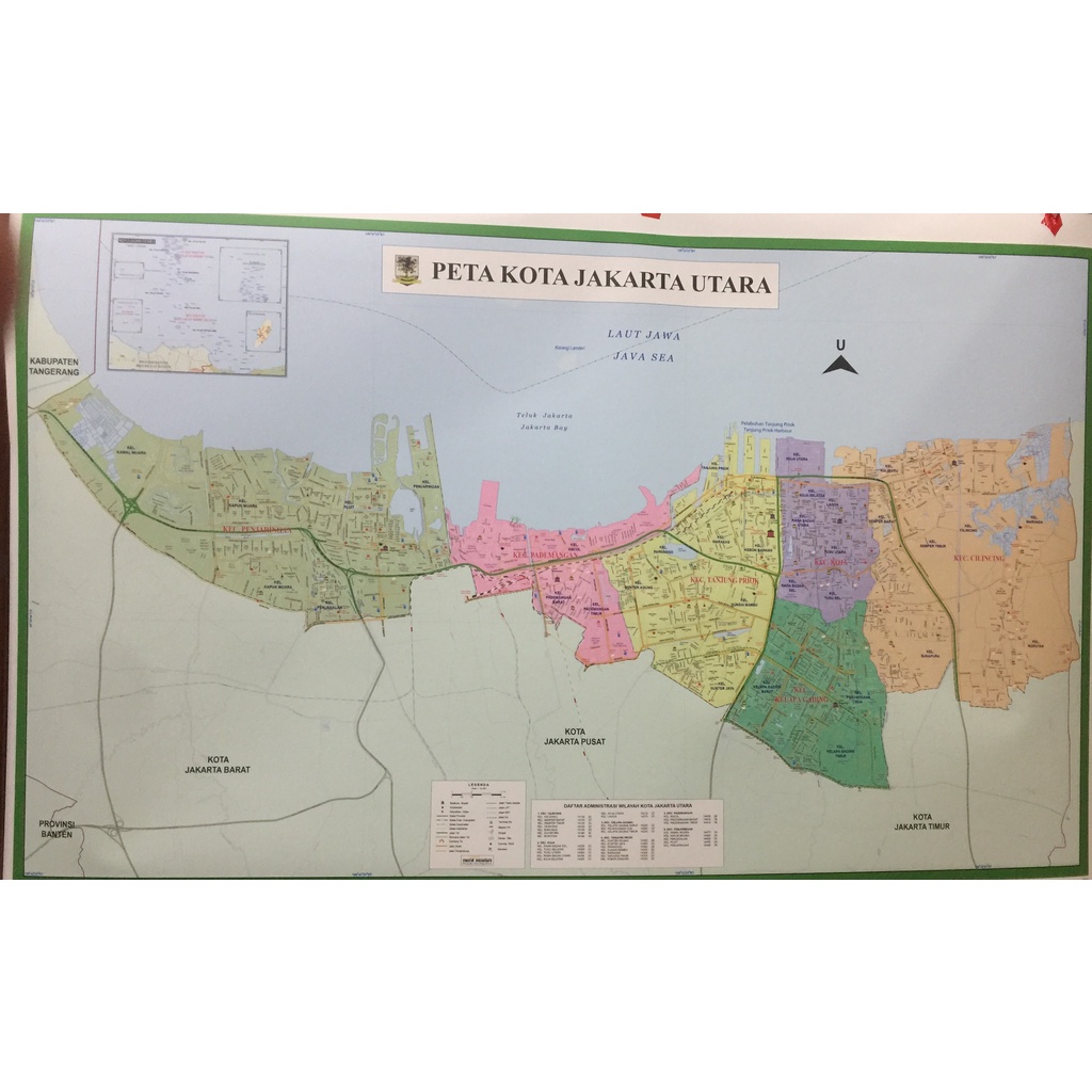 Jual peta kota Jakarta Utara lembaran | Shopee Indonesia