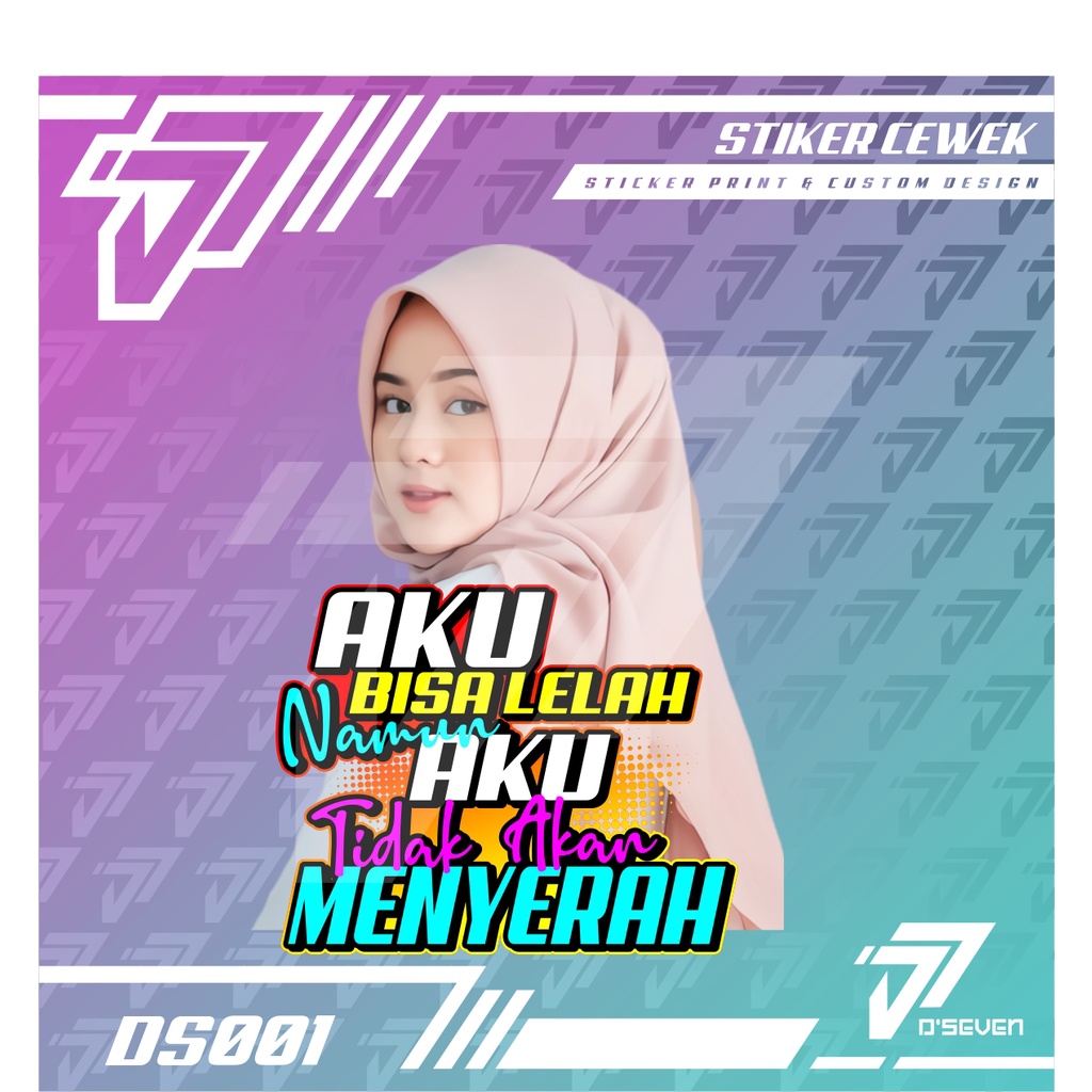 Jual Stiker Cewek Cantik Hijab Vector Ukuran 50cm Vinyl Bisa Request Custom Sticker Variasi