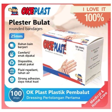 Jual Plester Bulat OK Plast Plastic Bandage Setelah Suntik Plaster ...
