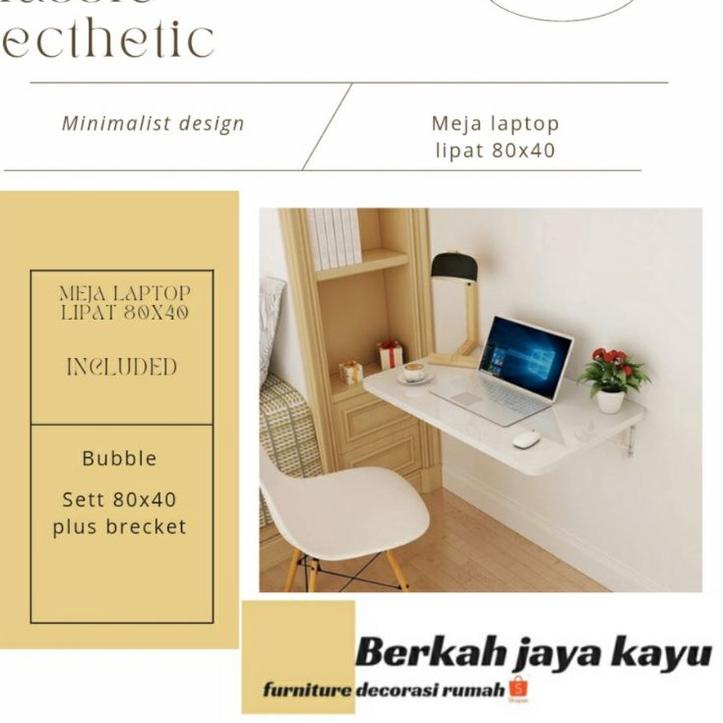 Jual Meja Lipat Dinding Meja Laptop 80x40 plus brecket besi Meja ...