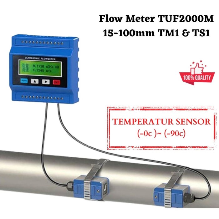 Jual Flow Meter TUF2000M 15-100mm Ultrasonic Flowmeter TUF-2000M TM1 ...