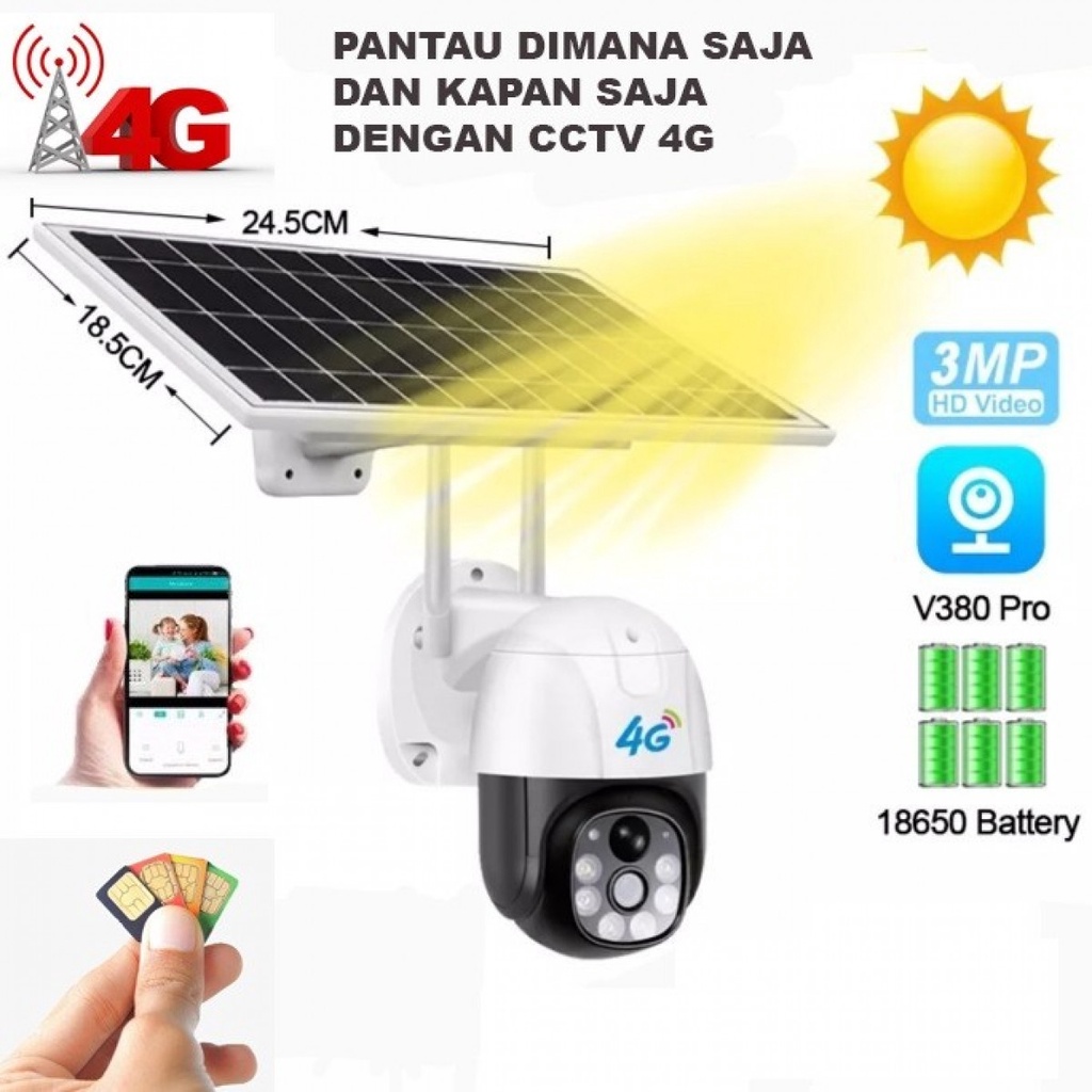Jual CCTV 4G GSM Solar Cell Kamera CCTV Solar cell Panel tenaga Surya ...