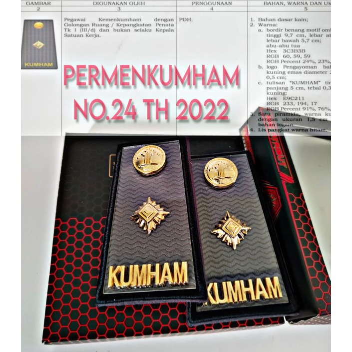 Jual Pangkat pdh kumham 3D Terbaru Kain Akrilik Exclusive BAC Atribut ...
