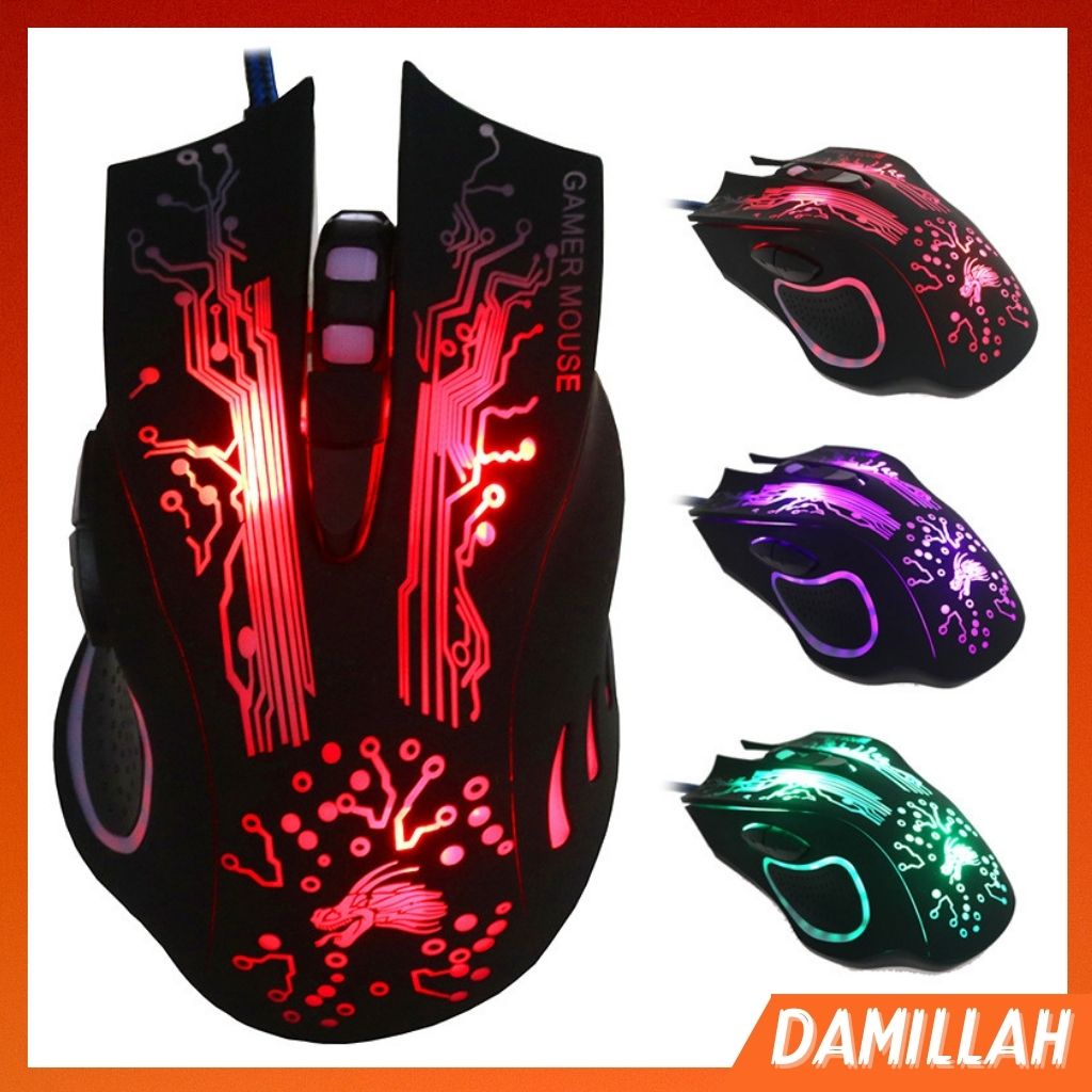 Jual Mouse Gaming LED RGB USB 3200 DPI dengan light dengan Receiver USB ...