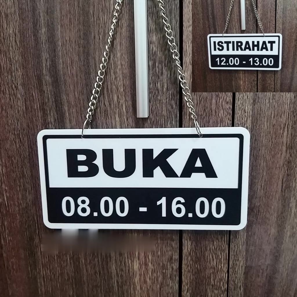 Jual BUKA ISTIRAHAT Waktu Signboard Akrilik Custom | Shopee Indonesia