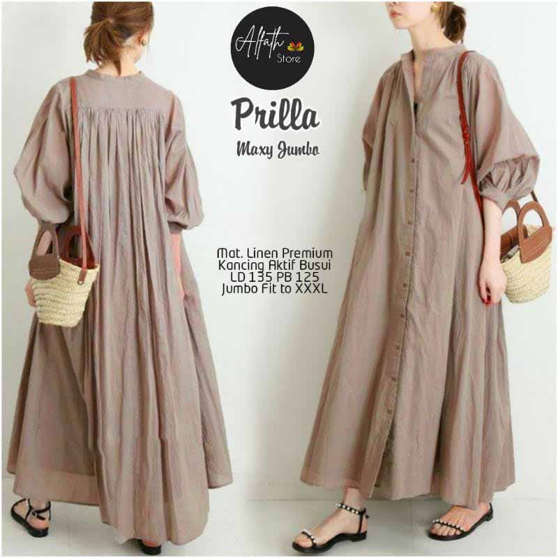 Jual GrosirBajuBandung17 ( TERBARU ) Gamis Prilia Maxy Dress Bahan Polo ...