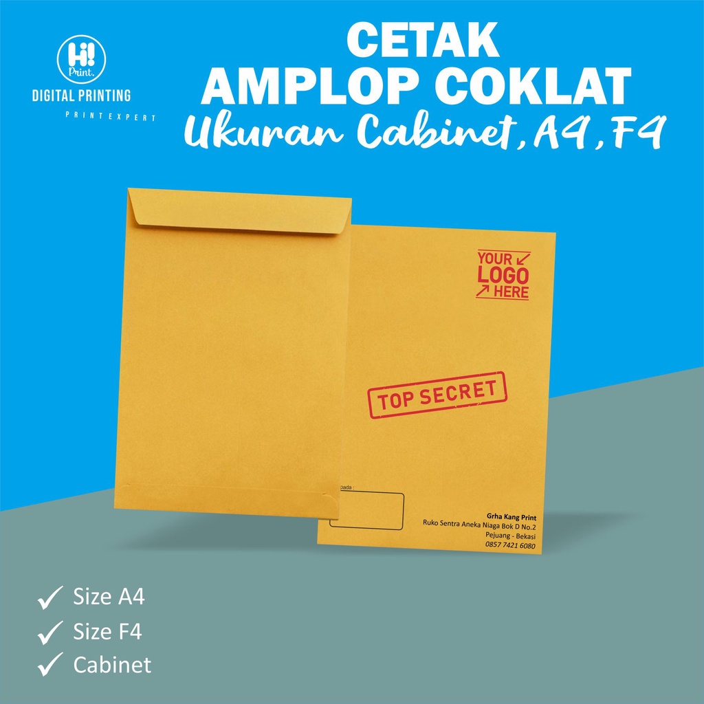 Jual Amplop Coklat Cetak Custom Desain | Shopee Indonesia