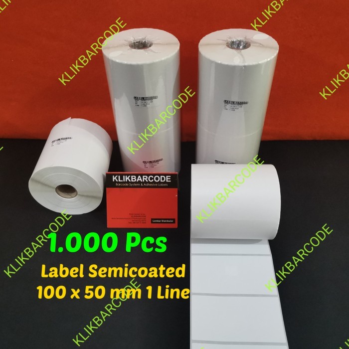 Jual LABEL BARCODE SEMICOATED 100x50 mm ETIKET ISI 1000PCS STIKER 100 x ...