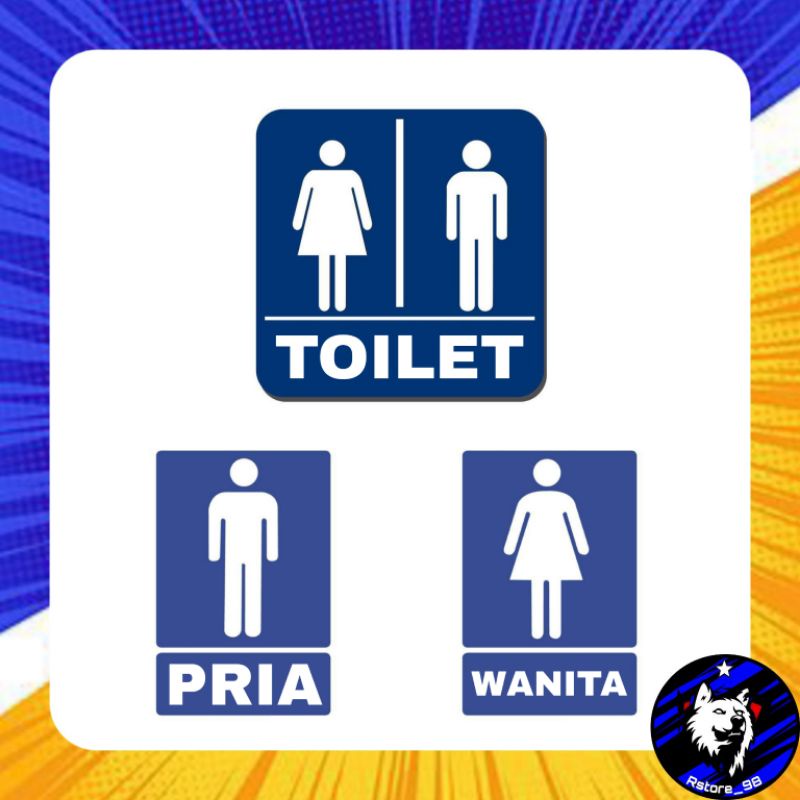 Jual STICKER STIKER TOILET PRIA WANITA + LAMINASI GLOSSY | Shopee Indonesia