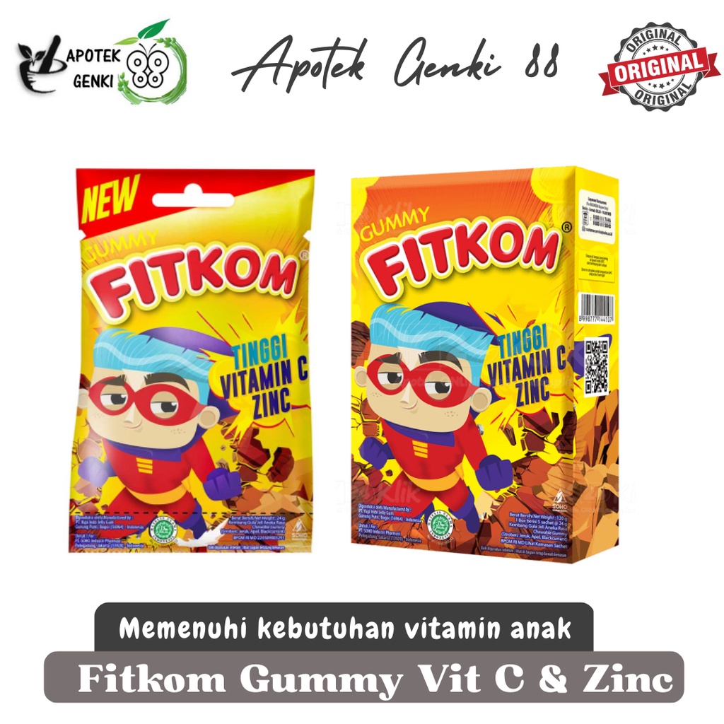 Jual PROMO ED APR 24 - FITKOM GUMMY VITAMIN C dan ZINC/Permen Jeli ...