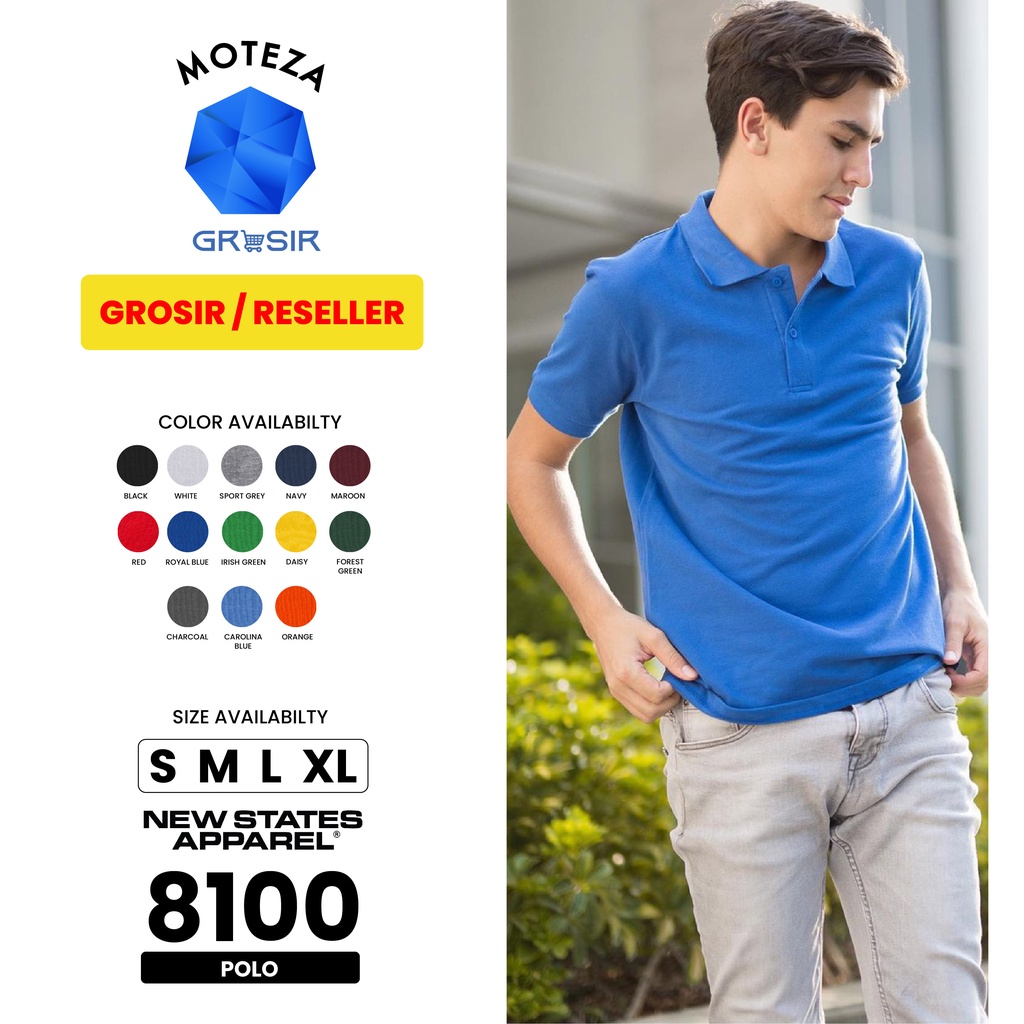 Jual Grosir NSA Premium Cotton 8100 - Kaos Kerah POLO Combed 24s ...