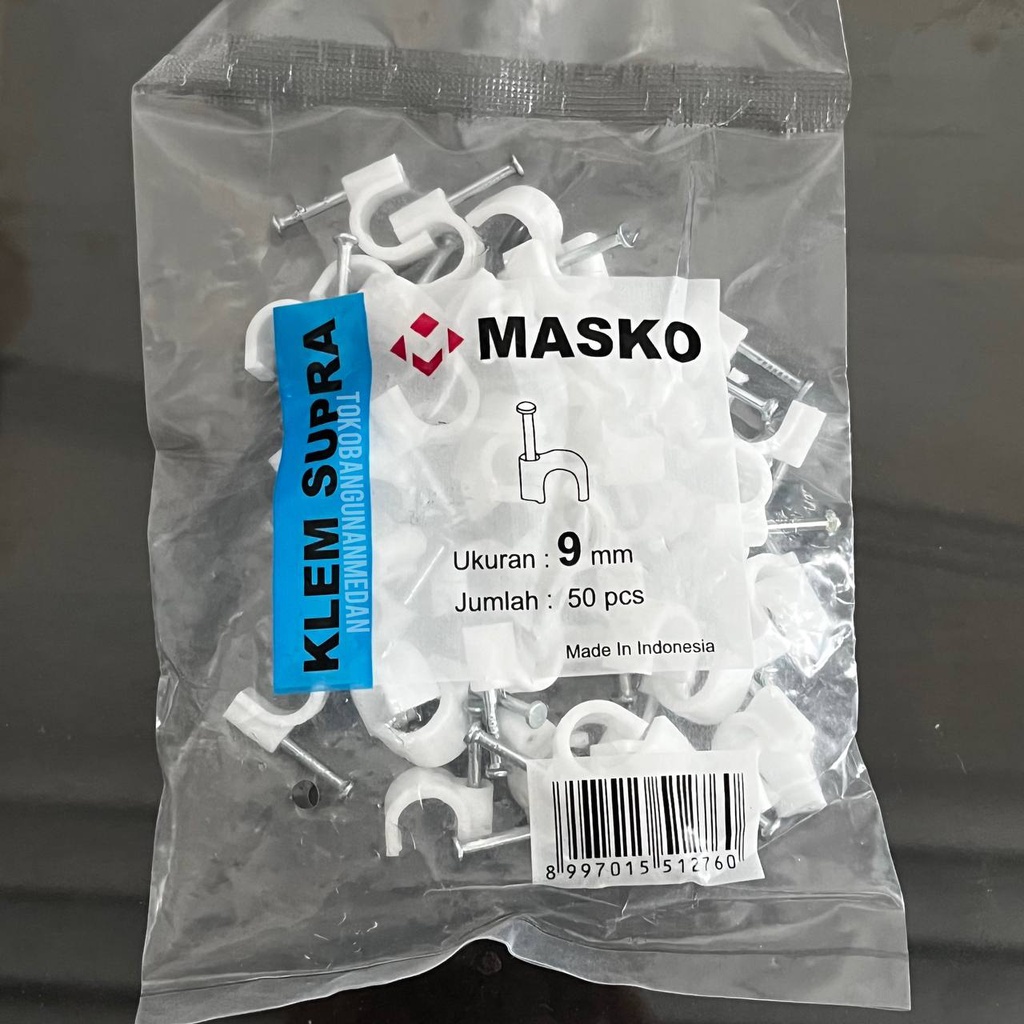 Jual KLEM KABEL PAKU BETON MASKO NO 9 MM - ISI 50 PCS | Shopee Indonesia