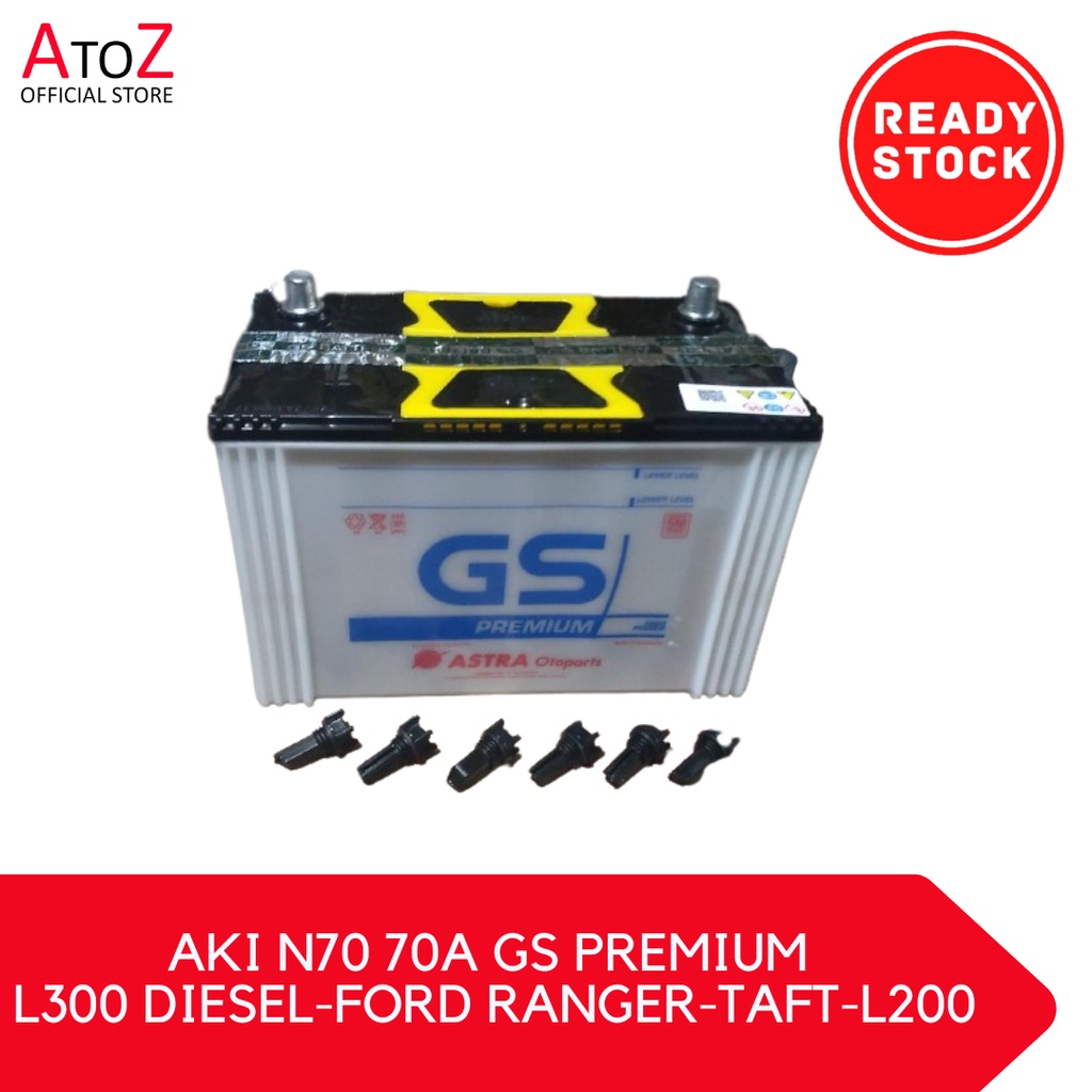 Jual AKI N70 70A GS PREMIUM L300 DIESEL-FORD RANGER-TAFT-L200 | Shopee ...