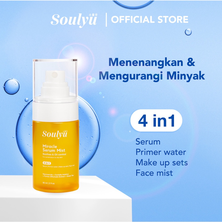 Jual Soulyu Miracle Serum Mist Soothes Oil Control 60Ml | Shopee Indonesia
