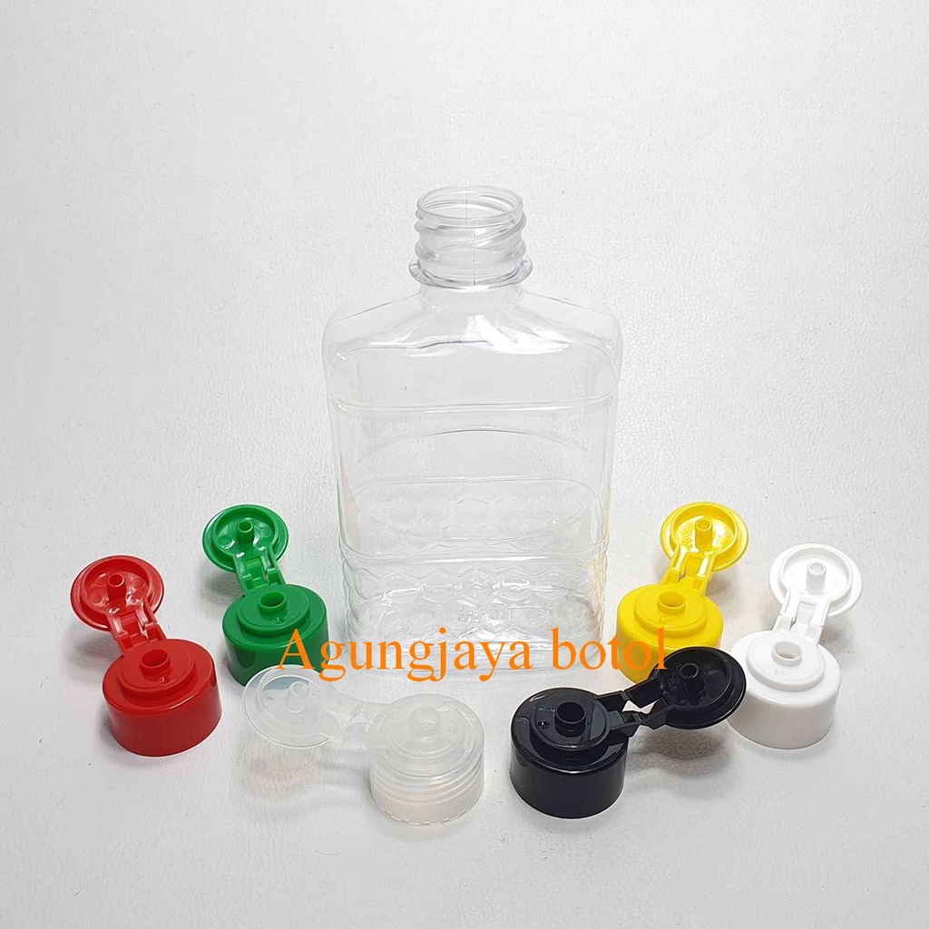 Jual Botol Pet 400 Ml Kotak Natural Tutup Fliptop Jamur / Botol Plastik / Botol Pet Tutup ...