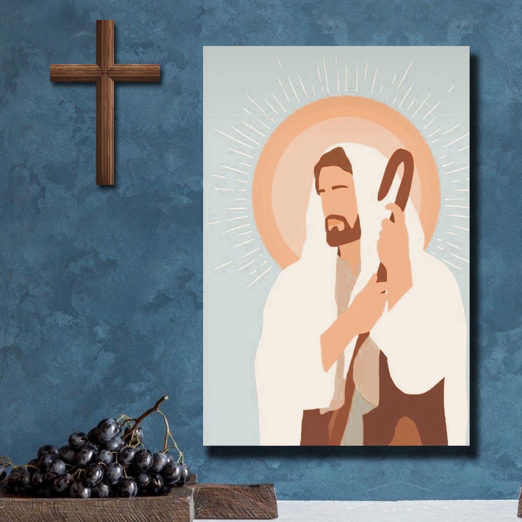 Jual Hiasan dinding rohani gambar Tuhan Yesus abstract ukuran 20x30 ...
