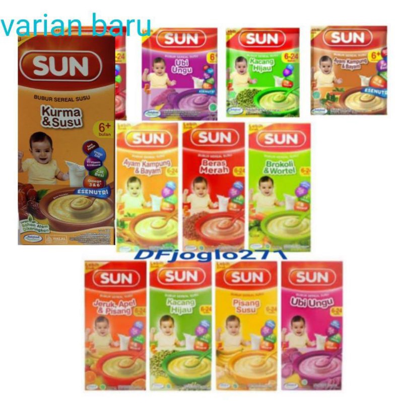 Jual Sun Bubur Sereal Susu 6-24bulan. ukuran box 120gr dan sachet 20gr ...