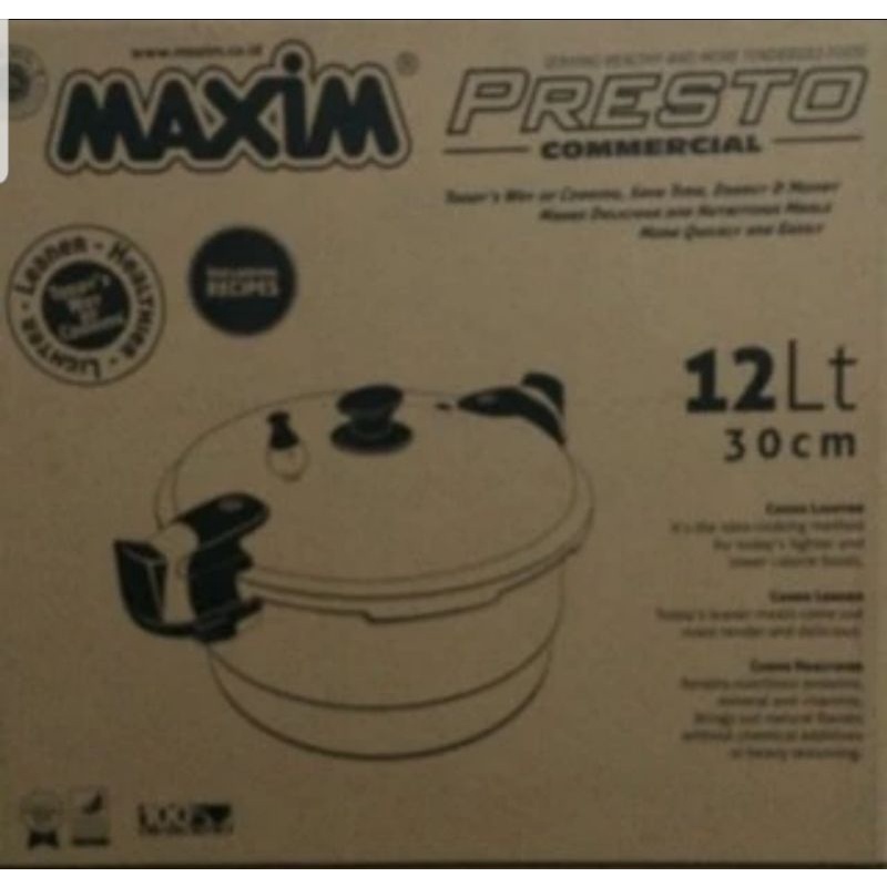Jual MAXIM : PANCI PRESTO SERBA GUNA 12 LITER PRESSURE COOKER 30 CM | Shopee Indonesia