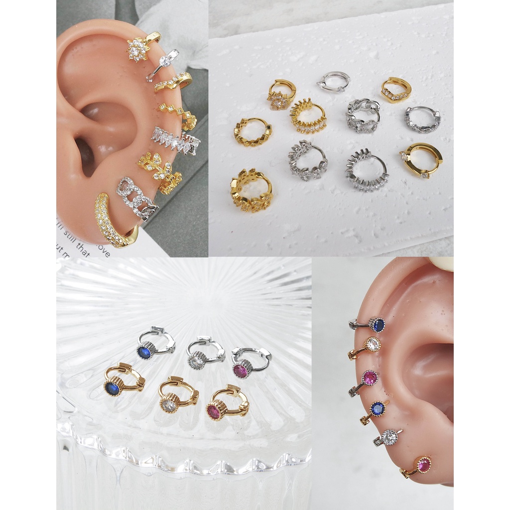 Jual (HARGA 1 BIJI) ANTING PIERCING HOOPS TINDIKAN HELIX TRAGUS ...