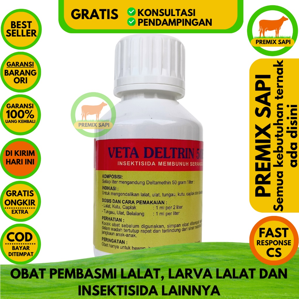 Jual VETA DELTRIN 100 Ml - Obat pembasmi lalat dan larva lalat serta ...