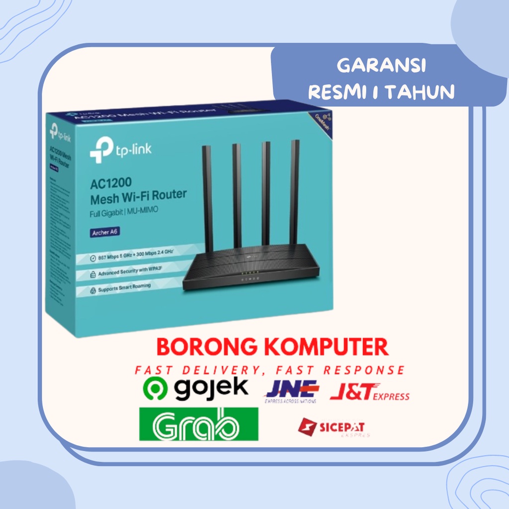 Jual Tp-Link Archer A6 Ac1200 Wireless Mu-Mimo Gigabit Router Original ...