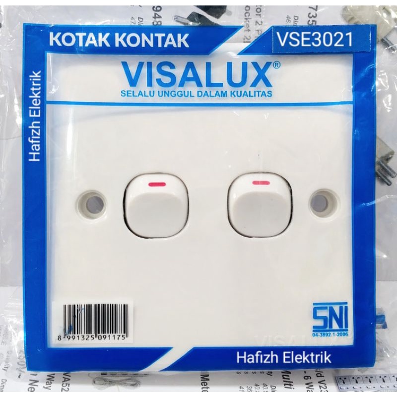Jual Saklar Seri Visalux E-SERIES VSE-3021/10A Sakelar 2G 1W | Shopee Indonesia