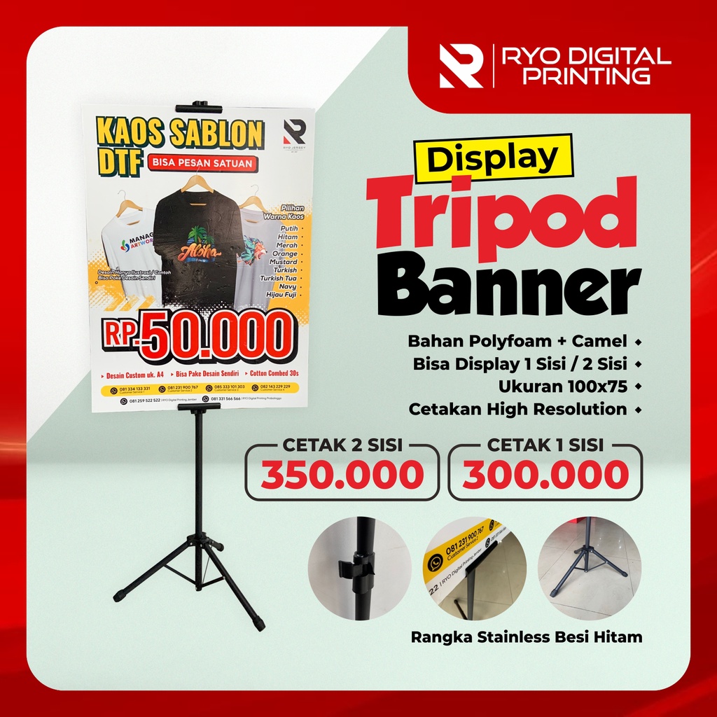 Jual Tripod Banner / Tripod Stand Banner / Bisa 1 Sisi atau 2 Sisi ...