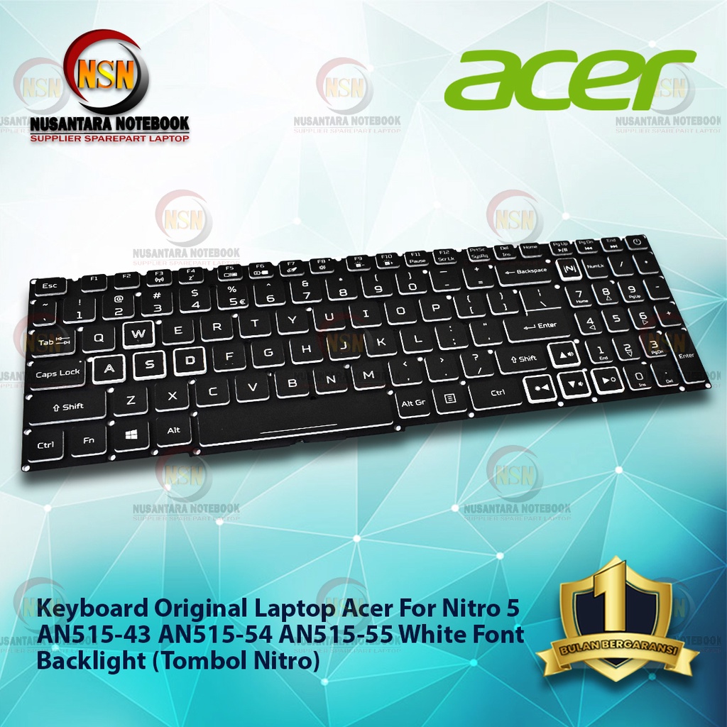 Jual Keyboard Original Laptop Acer For NITRO 5 AN515-45-R2NQ White Font ...