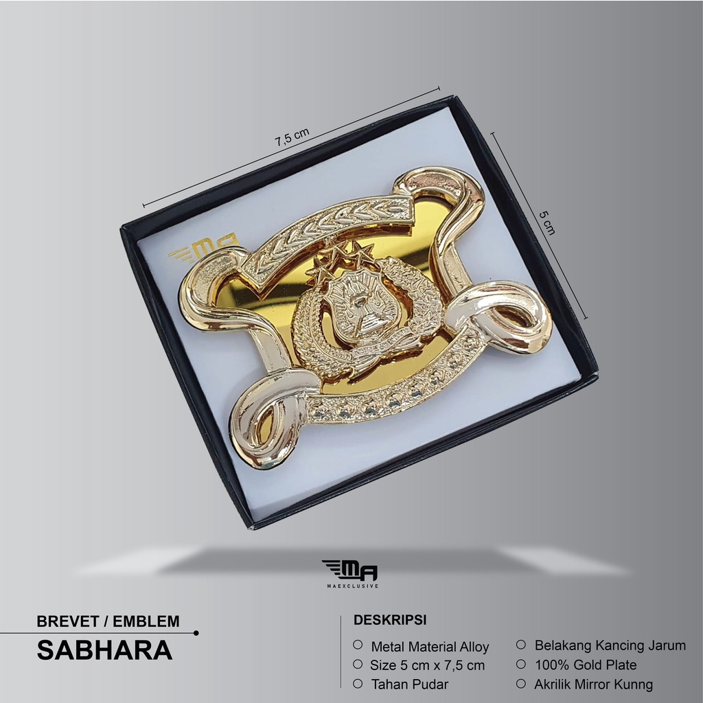 Jual EMBLEM BARET SABHARA BRIVET BREVET SABHARA polisi polri baret pin ...