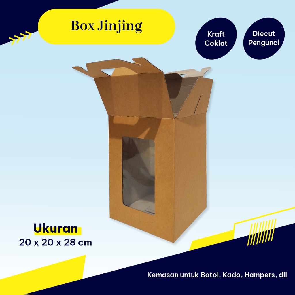 Jual Kardus/Box Jinjing Ukuran 20 x 20 x 28 cm - Box Jinjing Kue ...