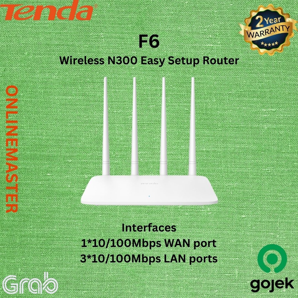 Jual Tenda F6 Wireless N300 Easy Setup Router | Shopee Indonesia