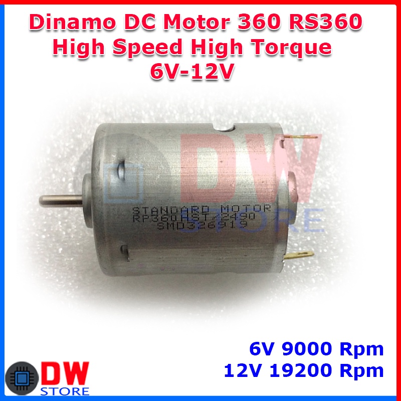 Jual Dinamo DC Motor 360 RS360 High Speed RPM High Torque DC 6V - 12V ...