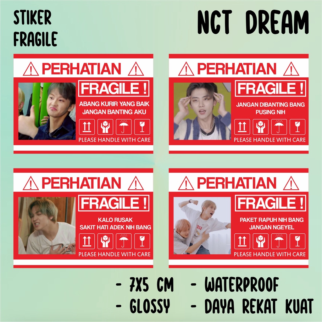 Jual Sticker Fragile Lucu Sticker Kpop Nct Dream Sticker Lucu Korea