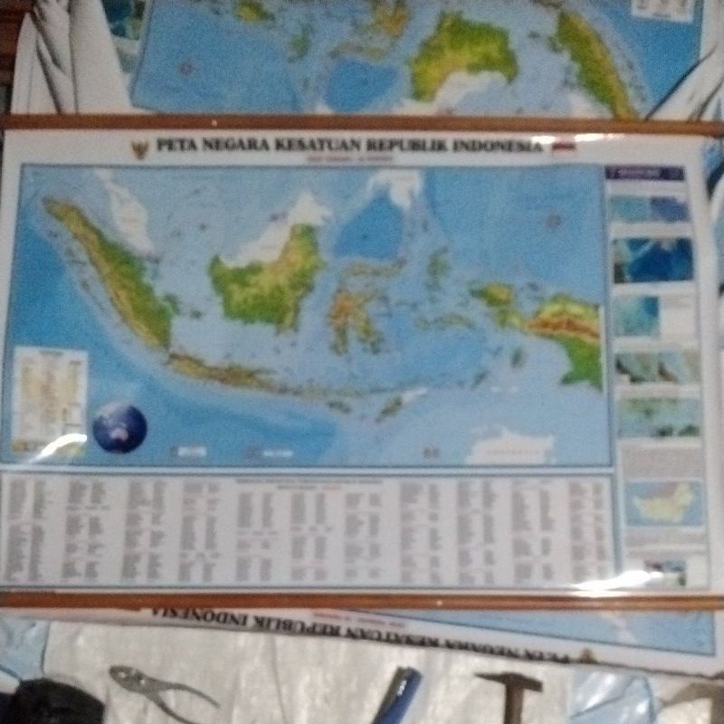 Jual peta Indonesia NKRI terbaru 38 propinsi 102x72cm bingkai kayu ...