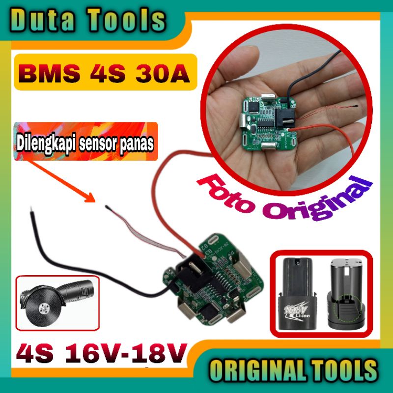 Jual Modul BMS 4S 30A pcb 16v - 18v volt Bor proteksi Baterai Lithium ...