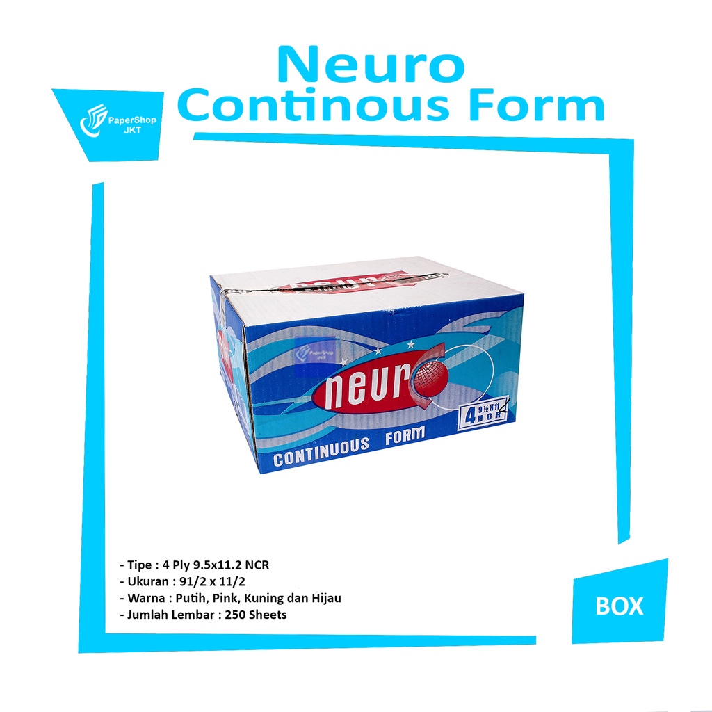 Jual NEURO - Continous Form 4 Ply 9 1/2 x 11/2 Ncr - Box | Shopee Indonesia