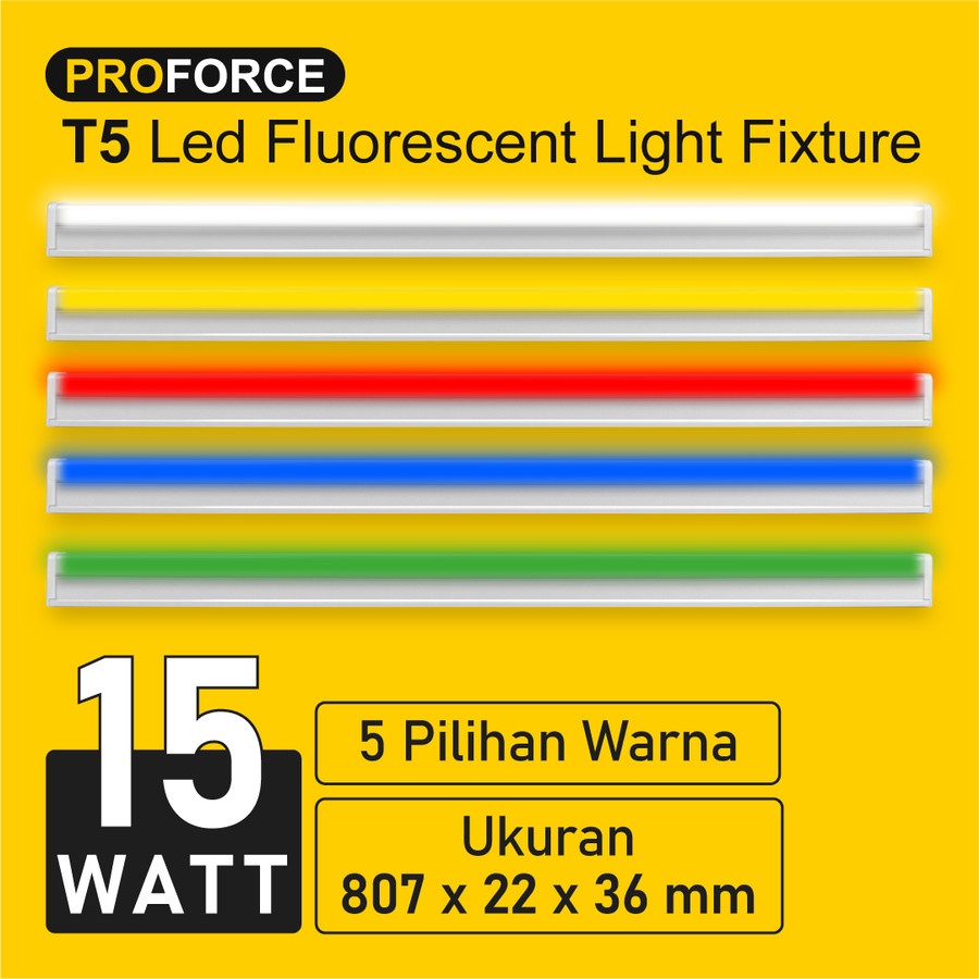 Jual Lampu TL LED Proforce T5 15 Watt Panjang 80 CM Warna Warni ...