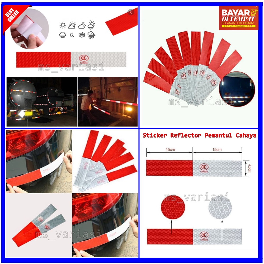 Jual Stiker Reflektor Mobil Motor Truck Pemantul Cahaya 3m Ukuran 30 X ...