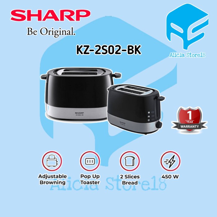 Jual SHARP PEMANGGANG ROTI LISTRIK KZ-2S02-BK Sandwich Toaster KZ2S02BK ...