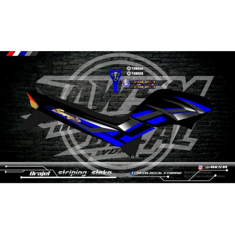 Jual striping Scorpio z hitam motif steko full hologram | Shopee Indonesia