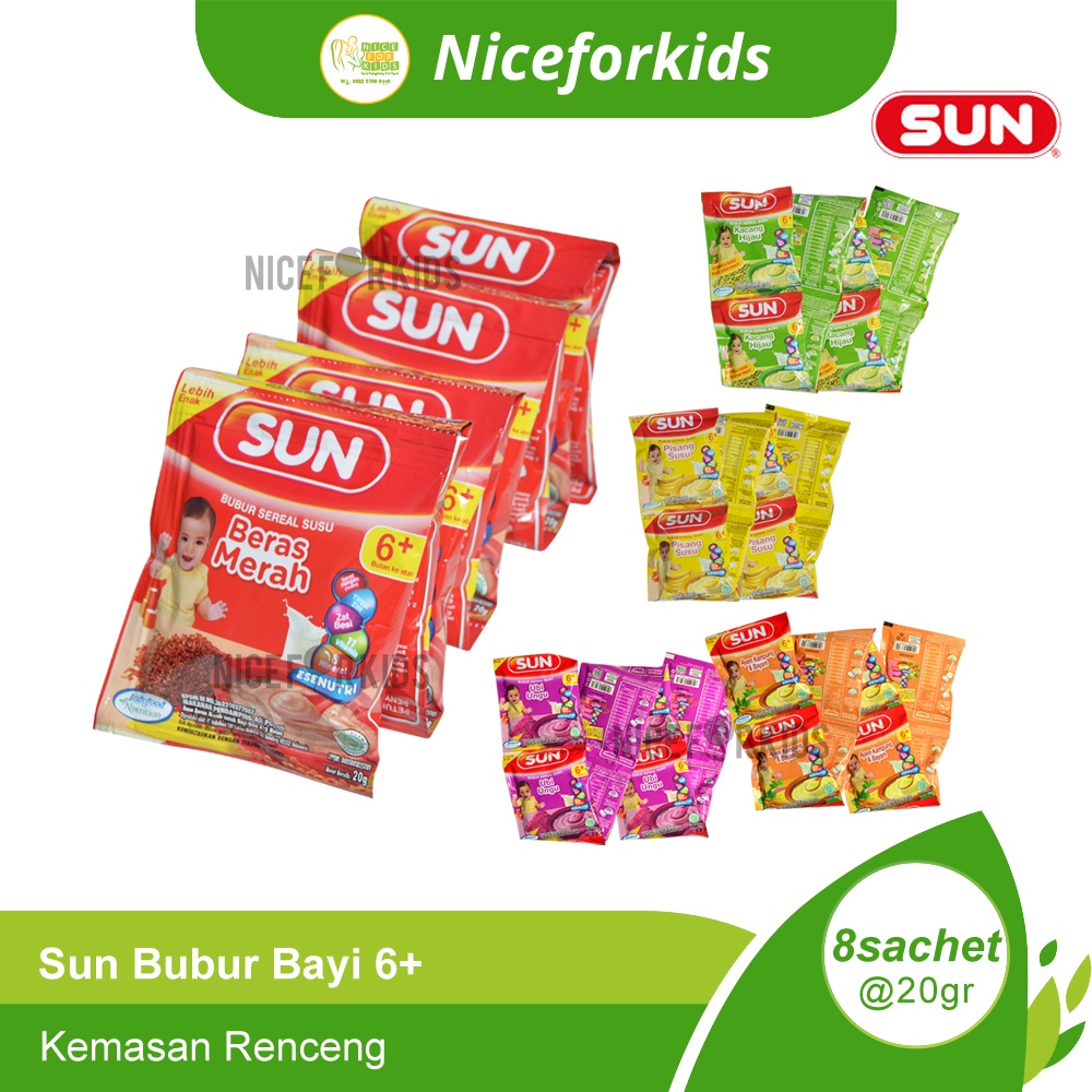 Jual Bubur Sun Renceng 6+ Kemasan sachet 8 x 20 gram Aneka Rasa ...