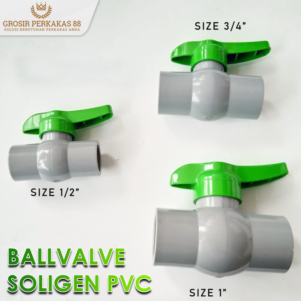 Jual Stop Kran Ball Valve Ballvalve Soligen Pvc | Shopee Indonesia