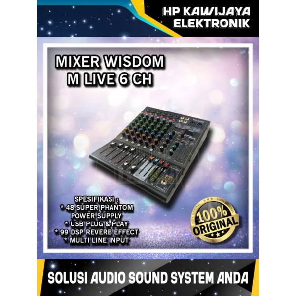 Jual MIXER AUDIO WISDOM M-LIVE 6 CHANNEL MIXER WISDOM M LIVE 6CH ...
