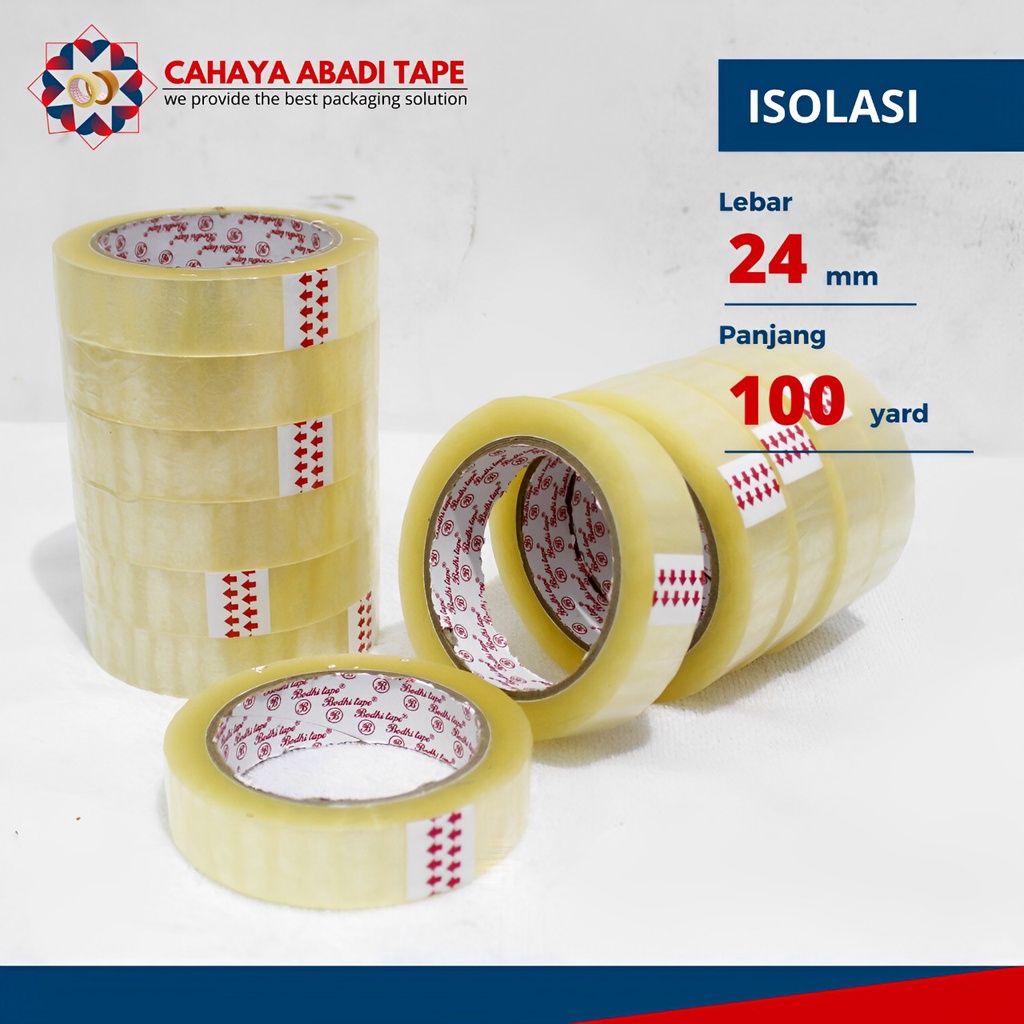 Jual ISOLASI TERMURAH 12/24 MM X 100 YARD PER ROLL | Shopee Indonesia