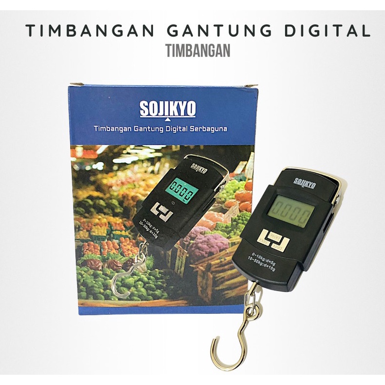 Jual TIMBANGAN GANTUNG DIGITAL PORTABLE ELECTRONIC SCALE 50KG BATERAI SOJIKYO AKURAT 100% ...