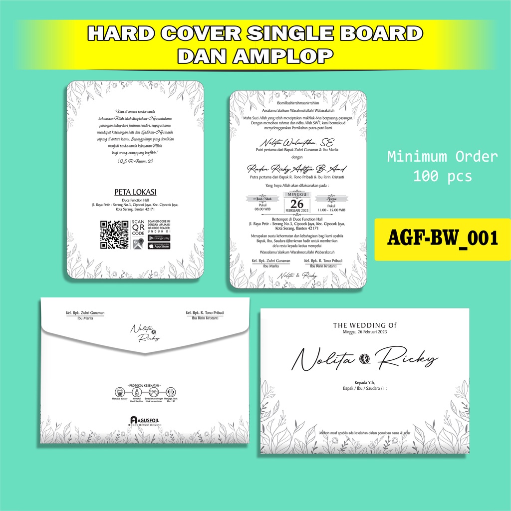 Jual Undangan Pernikahan Hard Cover Amplop Elegan Mewah AGF_BW | Shopee Indonesia