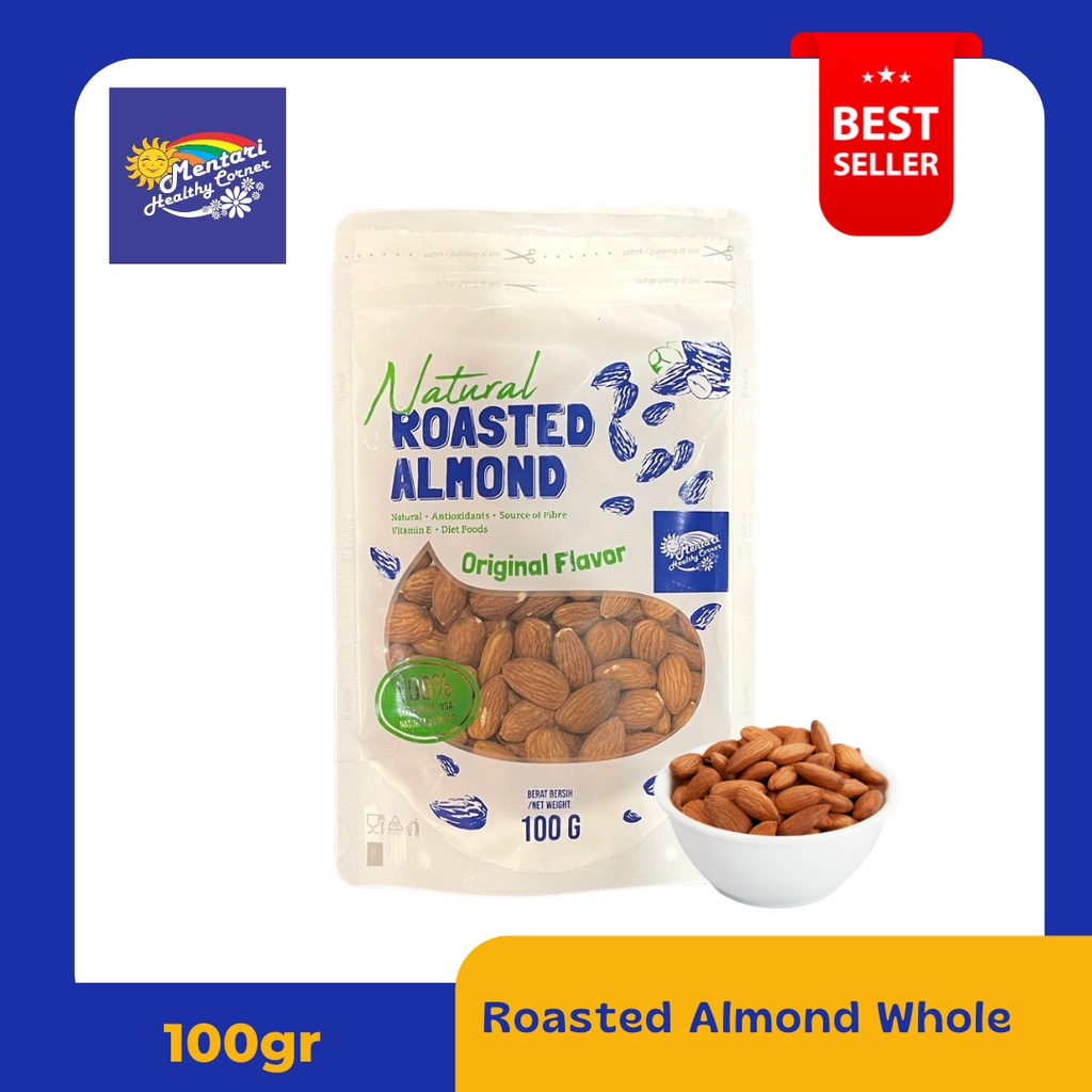 Jual Roasted Almond Whole 100gr / Almond Panggang Utuh 100gr | Shopee ...