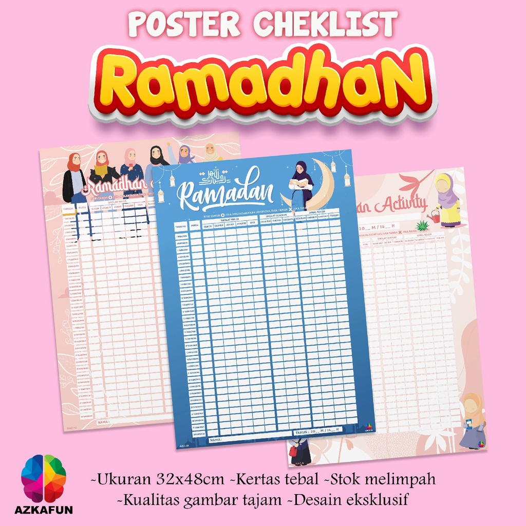Jual Poster Checklist RAMADHAN ACTIVITY - Tema Muslimah | Shopee Indonesia